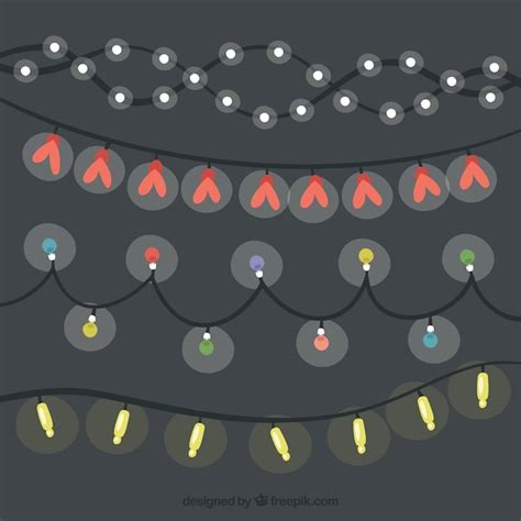 Pack de luces navideñas Vector Gratis