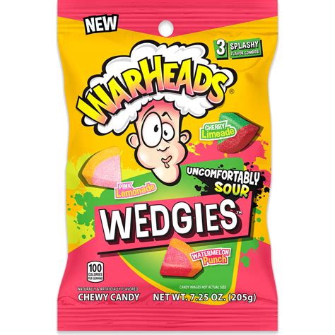 Warheads Wedgies Chewy Sour Candy Assorted Flavors 725oz