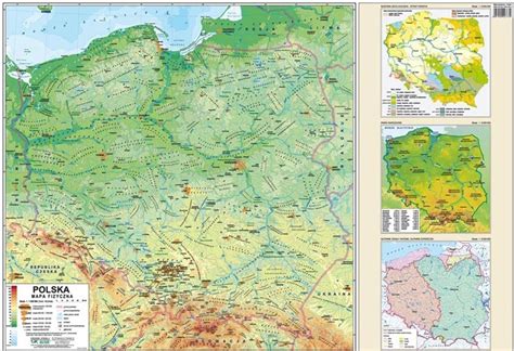 Polska Mapa fizyczna i administracyjna Dwustronna mapa podręczna