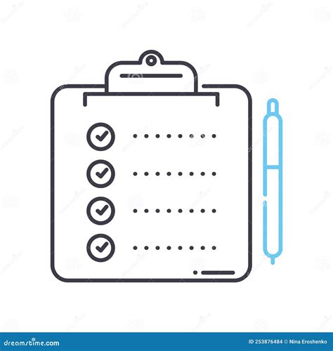 Task Planning Line Icon Outline Symbol Vector Illustration Concept