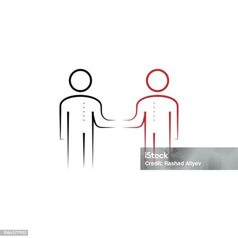 회의 2 색된 손으로 그린 아이콘입니다 팀 컬러 요소 그림 개요 기호 디자인 팀 작업 세트에서 개념에 대한 스톡 벡터 아트 및
