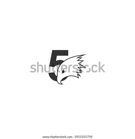 Number 5 Logo Icon Falcon Head Stock Vector Royalty Free 1955355739
