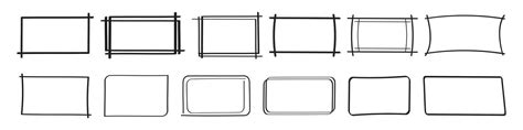 Set Of Hand Drawn Rectangle Text Box And Frames Vector Illustration