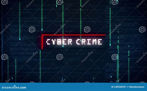 Cyber Crime Warning Computer Hacking Notification Message On Glitch Background Stock Video