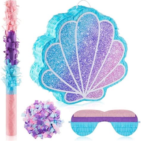 Inch Mermaid Pinata Seashell Pinata For Mermaid Theme Party Favor With Wood Pinata Stick