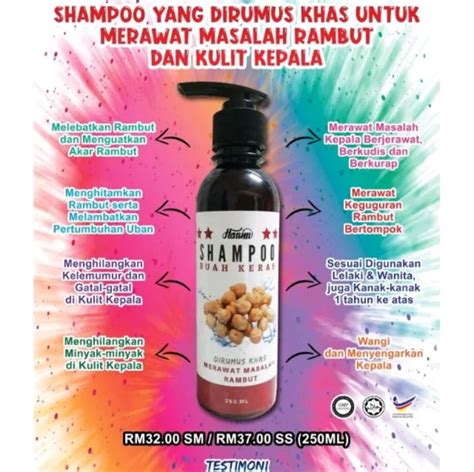 Shampoo Pelebat Rambut Buah Keras 100 Organik Dan Berkesan Lazada