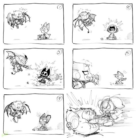 「インプに悪戯されるコボルト怒るピクシー」スペース人の漫画