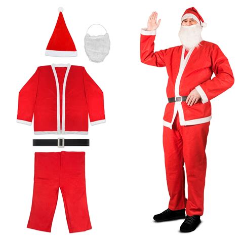 Set Costum De Mos Craciun Partea De Sus Partea De Jos Palarie