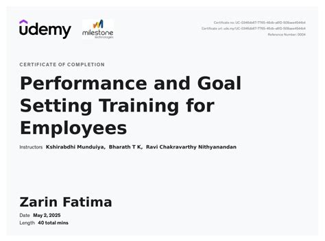 Udemy Course Completion Certificate Zarin Fatima
