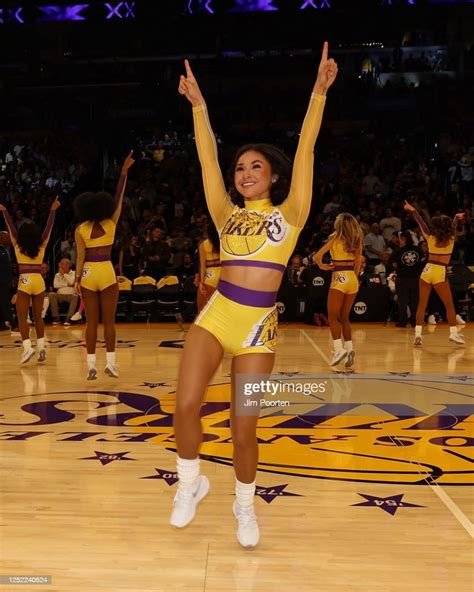 Members Of The Los Angeles Lakers Dance Team Perform During Round 1