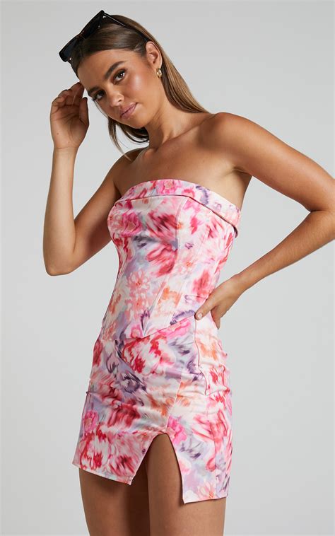 Ovanette Two Piece Set Strapless Corset Top And Mini Skirt Two Piece