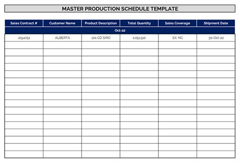 Master Production Schedule Template Excel Prntbl