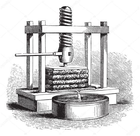 Cider Press Vintage Engraving Stock Vector Image By ©morphart 6725247