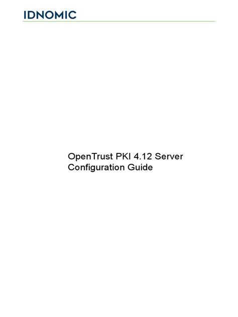 Pki Server Configuration Guide 412 Pdf Public Key Certificate License