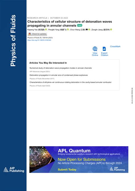 Pdf Characteristics Of Cellular Structure Of Detonation Waves
