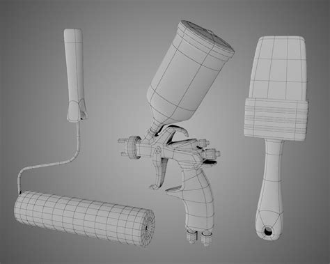 페인트 도구 브러쉬 Pulvelizatora 페인트 롤러 3d 모델 19 Unknown Max Obj Fbx Dae 3ds Free3d
