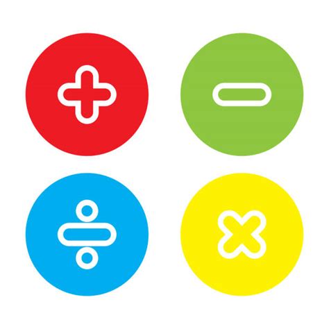 100 Calculator Icon Addition Multiplication Division Subtraction Sign Square Button