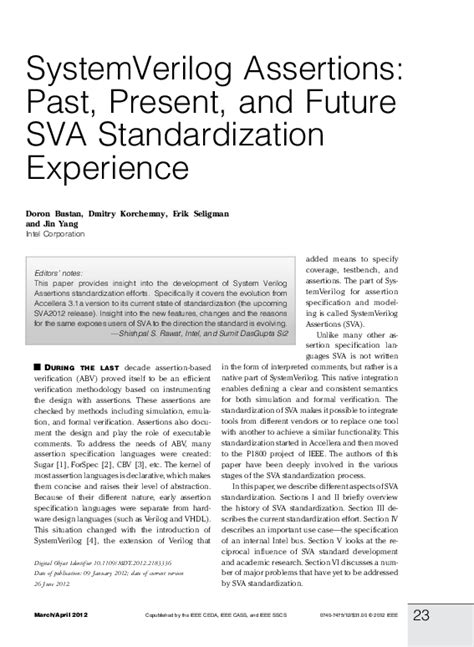 pdf systemverilog assertions past present and future sva