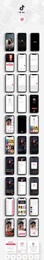 抖音短视频app 国际版tik Tok 整套ui Xd素材下载 豆皮儿ui
