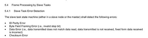 Tms320f280049 Lin Error Detection Compatibility With Sae J2602 1 2012