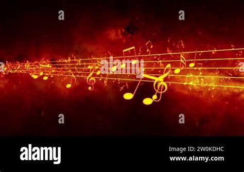 Animated Background With Musical Notes Music Notes Flowing Flying