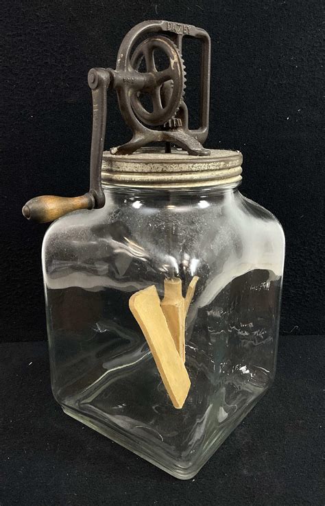 Lot Vintage Dazey No 80 Glass Butter Churn