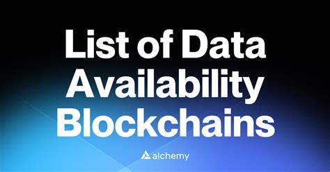 List Of 6 Data Availability Blockchains 2025
