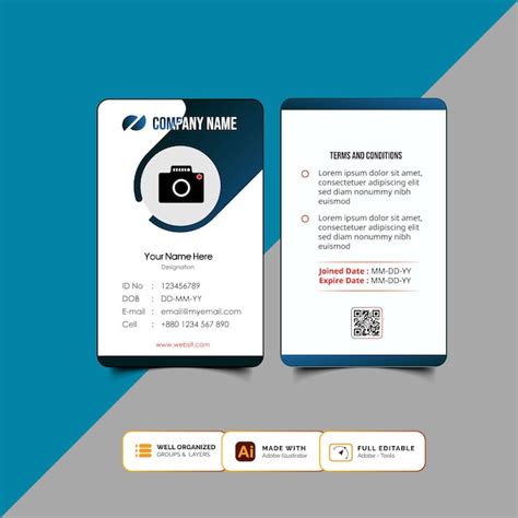Premium Vector Identification Employee Business Staff Id Card 2024