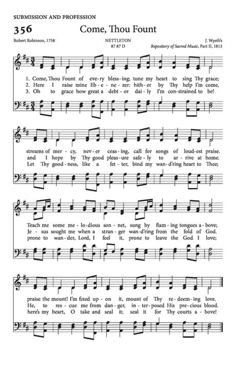 M Come Thou Fount Of Every Blessing Sheet