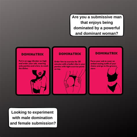 Dominatrix Cards Bdsm Humiliation For Males Femdom Challenge Etsy