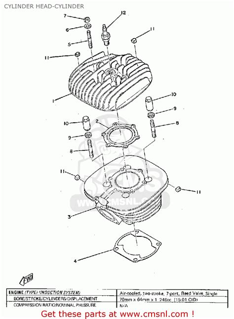 Yamaha Ty250 1974 Usa Cylinder Head Cylinder Buy Original Cylinder