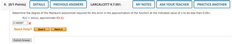 Solved Determine The Degree Of The Maclaurin Polynomial