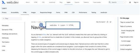 Navigation Webdev
