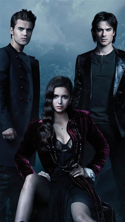 Vampire Diaries Tapet Damon Og Elena