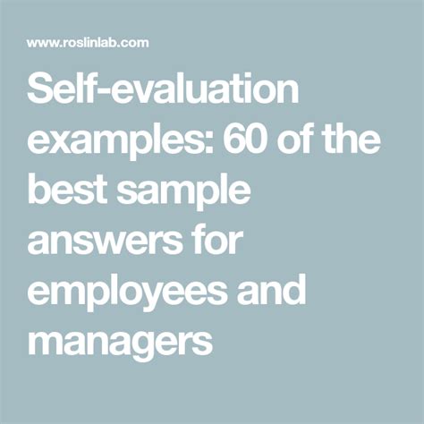 Self Evaluation Examples 60 Of The Best Sample Answers For Employees And Managers Artofit