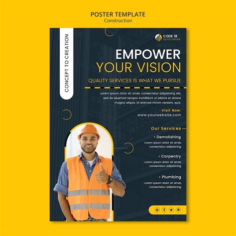 Free Psd Construction Project Poster Template
