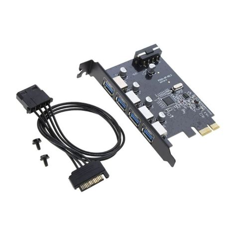 4port Usb30 Pci E Expansion Card Chassis Power Supply 4 Pin Interface