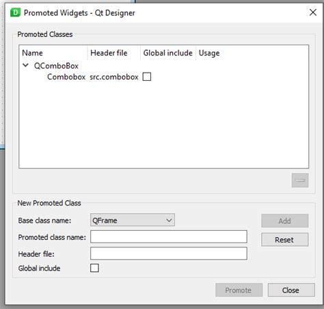 Python Pyqgis Is It Possible To Promote My Own Class In Qt Designer