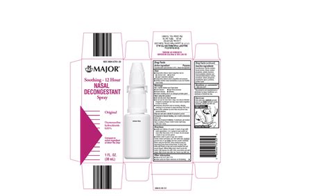 Major 12 Hour Nasal Spray Decongestant Otc Medicine For Nasal