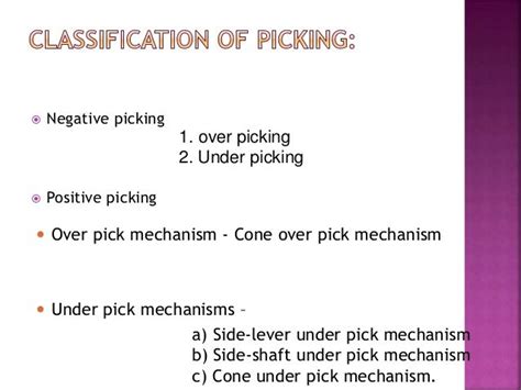 Picking And Its Classification