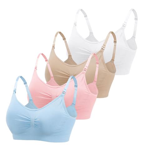 Valcatch 4 Pack Women Wirefree Nursing Bra Padded Seamless Maternity