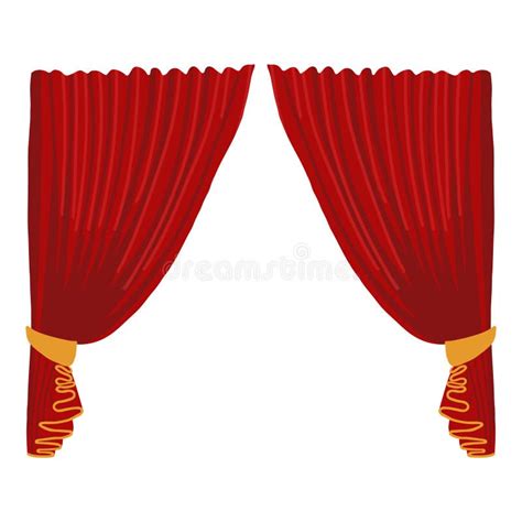 Theater Background With Open Red Velvet Curtains Stock Vector