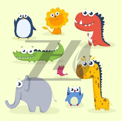 دانلود وکتور طرح حیوانات به سبک کارتونی با پس زمینه رنگ روشن دانلود رایگان فایل لایه باز، Psd