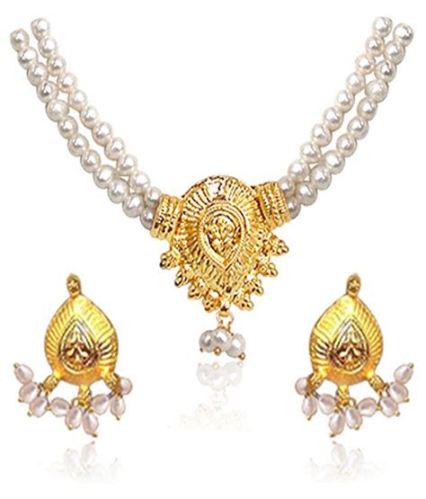 Surat Diamond Traditional Pearl Necklace Set Buy Surat Diamond