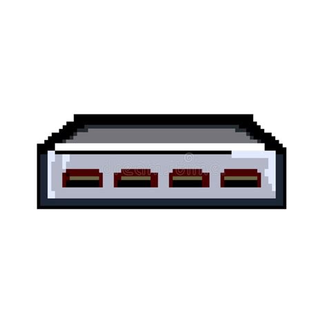 Data Usb Hub Game Pixel Art Vector Illustration Stock Vector