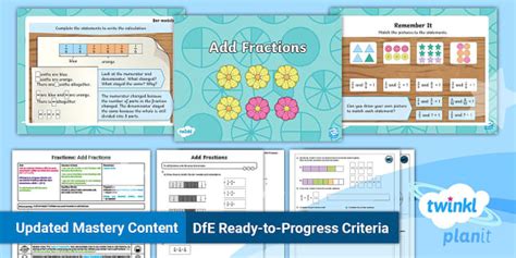 Y3 Add And Subtract Fractions Planit Maths Lesson 1