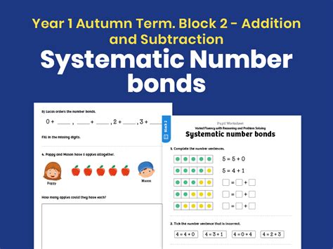 Y1 Autumn Term Block 2 Systematic Number Bonds Maths Worksheets Teaching Resources