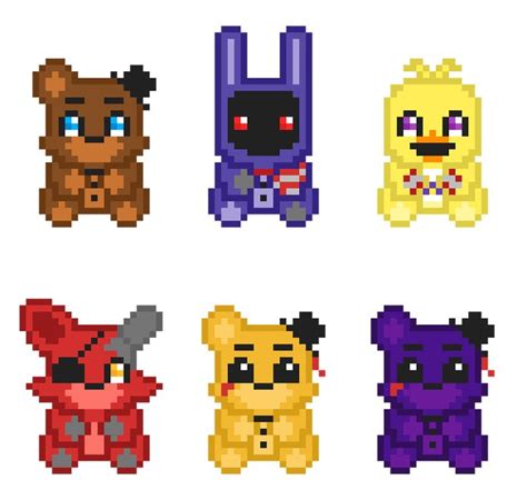 Pixilart Fnaf 2 Withered Plushies Pixel Drawing Pixel Art Pattern