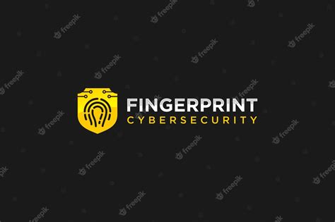Premium Vector Fingerprint Security Logo Design Password Protection Shield Modern