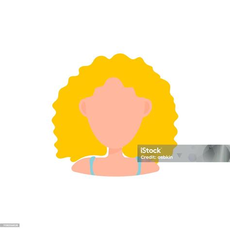 여성 사용자 아바타 프로필 사진 아이콘입니다 흰색 바탕에 평면 디자인 사람 문자에 고립 된 벡터 일러스트 레이 션 금발의 여자 공동체에 대한 스톡 벡터 아트 및 기타 이미지